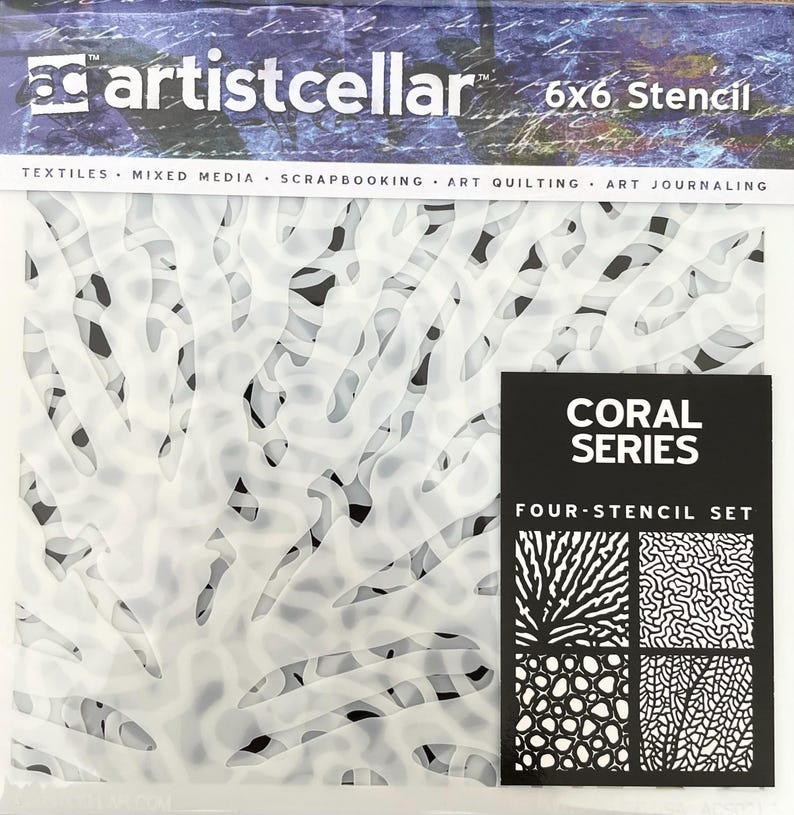 Coral Series Stencils by Artistcellar Fire Brain Sea Fan Star Mixed ...