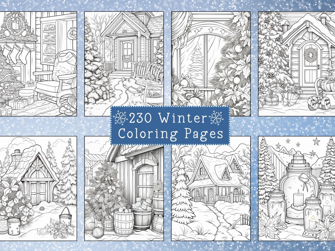 230 Winter Coloring Pages: Christmas Scenes (digital Download) - Etsy