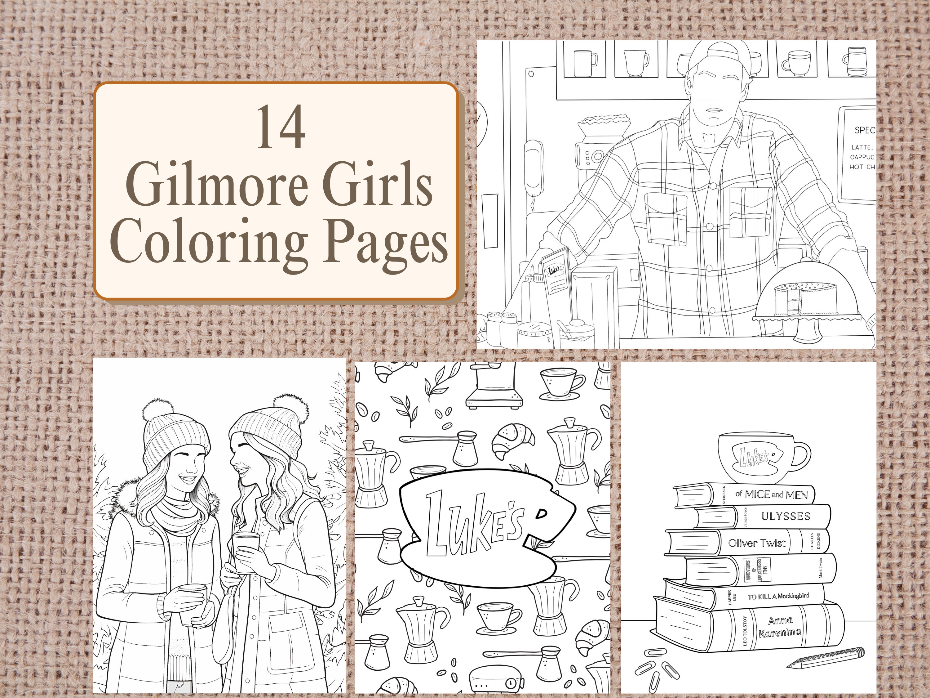 14 Gilmore Girls Inspired Coloring Pages Fall Coloring Stress Relief ...
