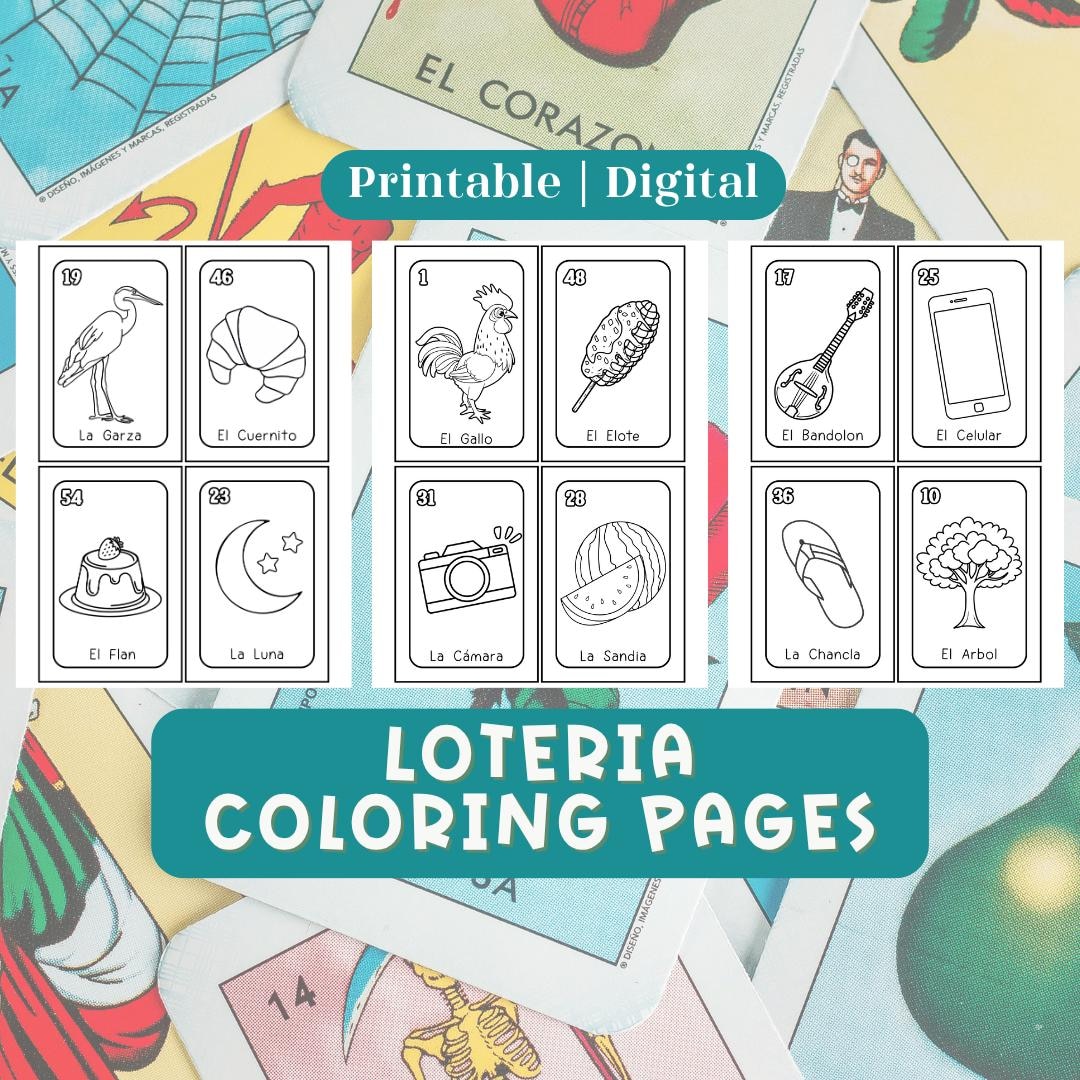 5 Loteria Coloring Pages | Loteria Card Coloring Pages | Relaxing ...