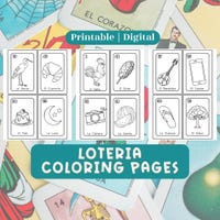 Lotería Coloring Page PDF Digital Download 8.5x11in - Etsy