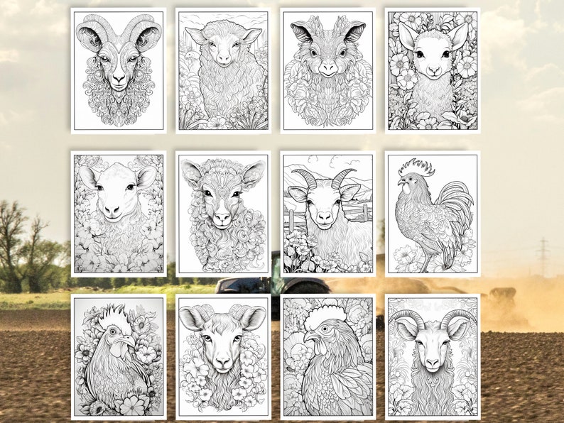 115 Cute Farm Animal Coloring Pages | Farm Animal Coloring | Stress ...