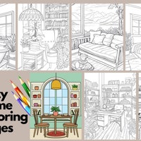 Printable House Coloring Pages: Cozy Cottage Designs (PDF) - Etsy