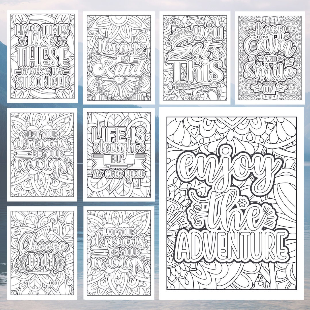 50 Motivational Coloring Pages: Stress Relief Mandalas (digital ...
