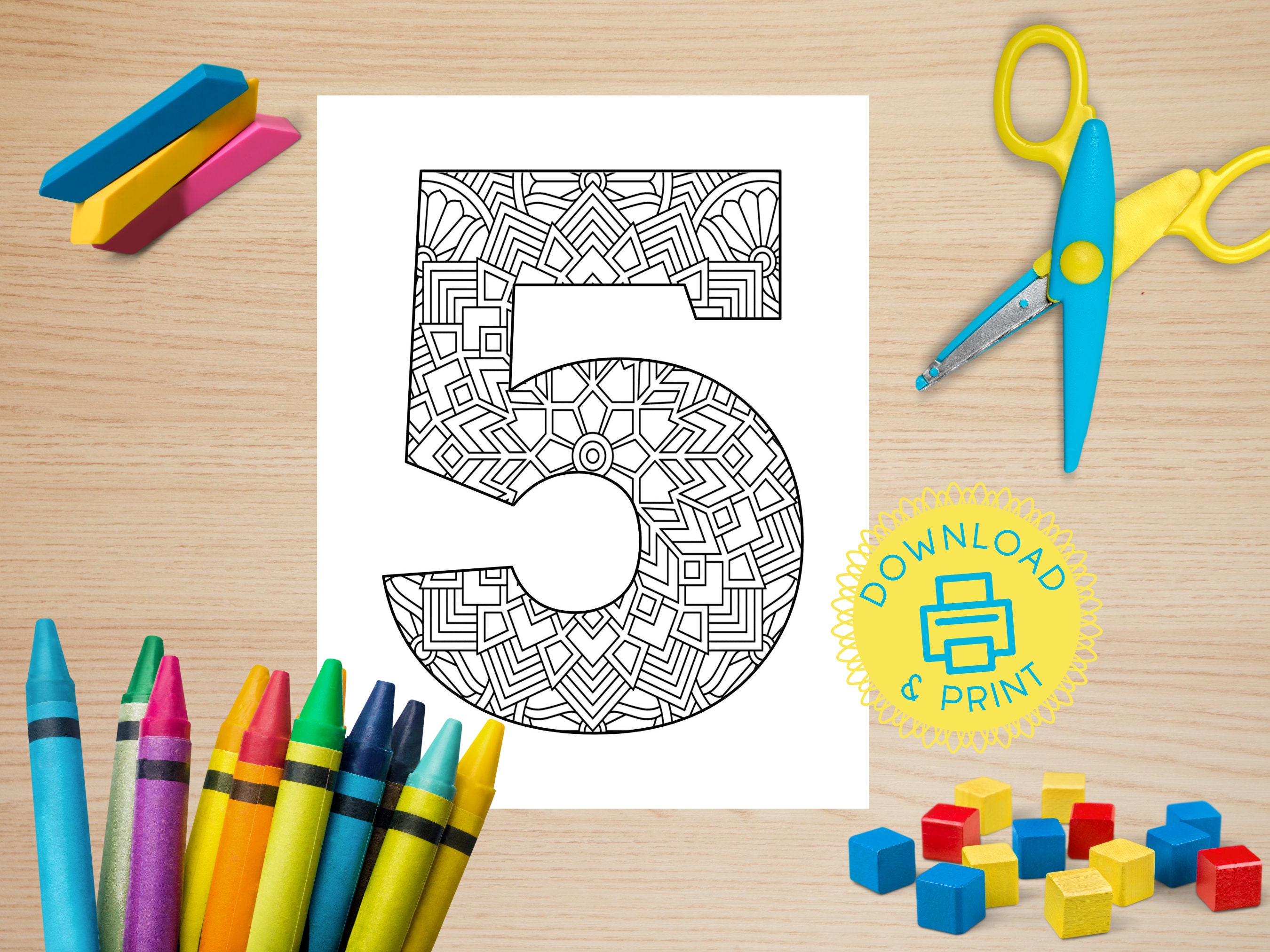 36 Alphabet & Number Mandala Coloring Pages Instant Download Coloring ...