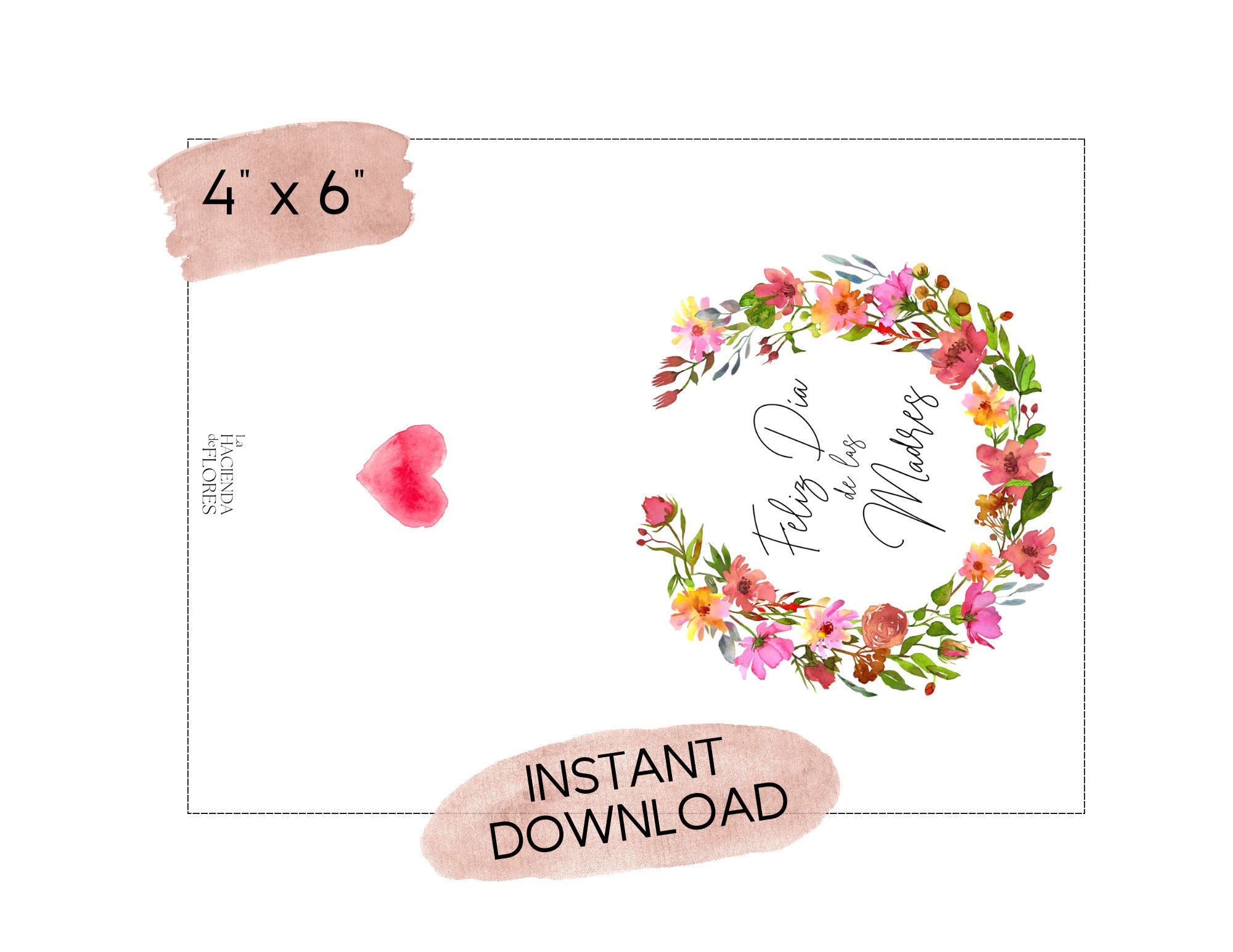 Feliz Dia De Las Madres Printable Mother's Day Card, Instant Download ...
