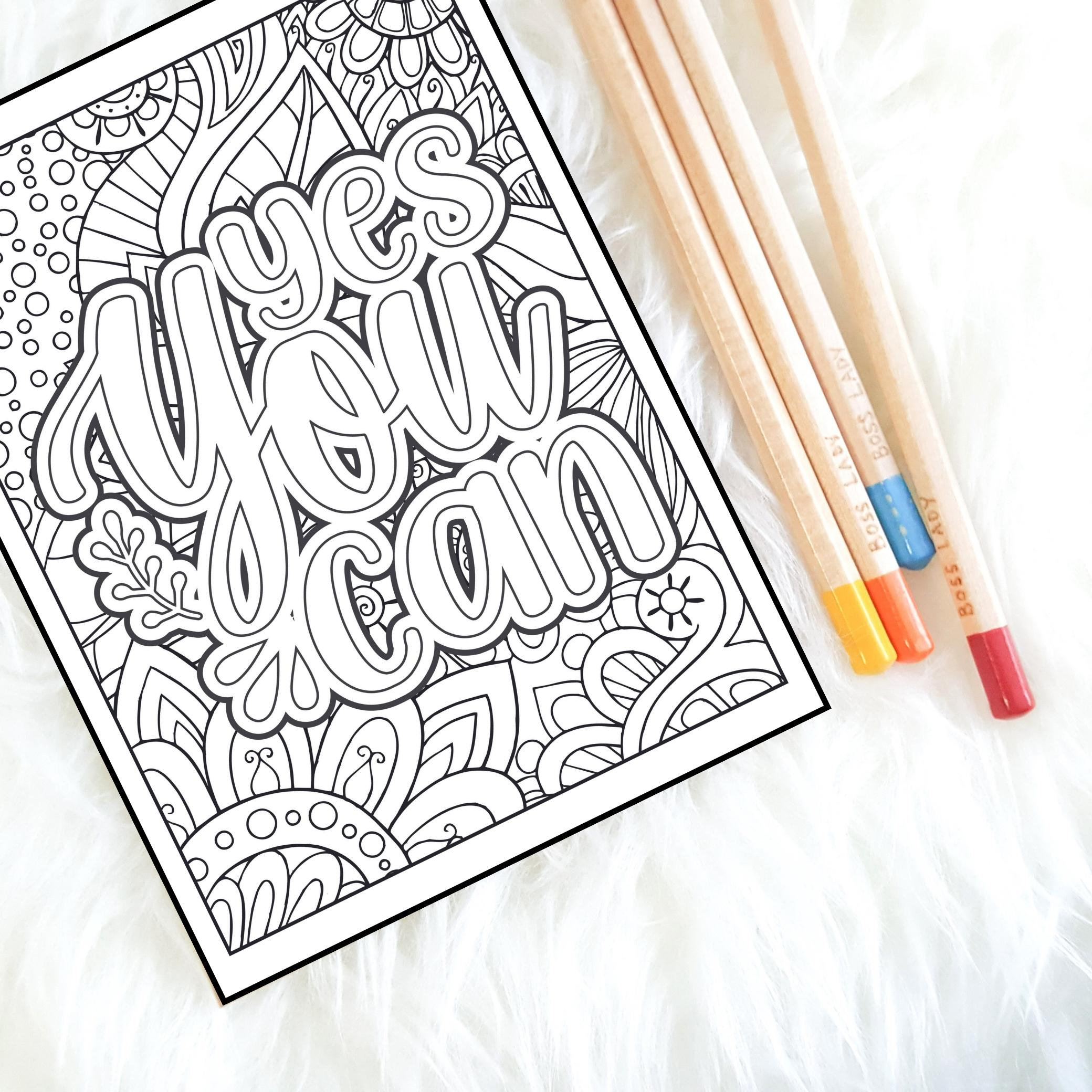 50 Motivational Coloring Pages: Stress Relief Mandalas (digital ...