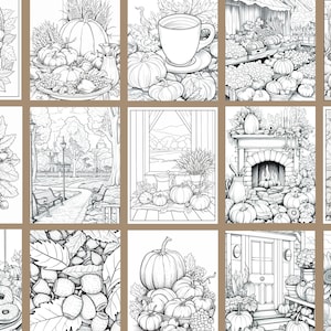 130 Autumn Coloring Pages | Fall Coloring | Stress Relief | Printable ...