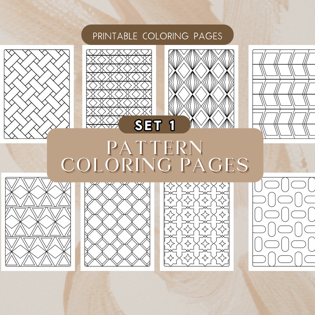 Set 1: 75 Pattern Coloring Pages for Adults | Printable | Instant ...