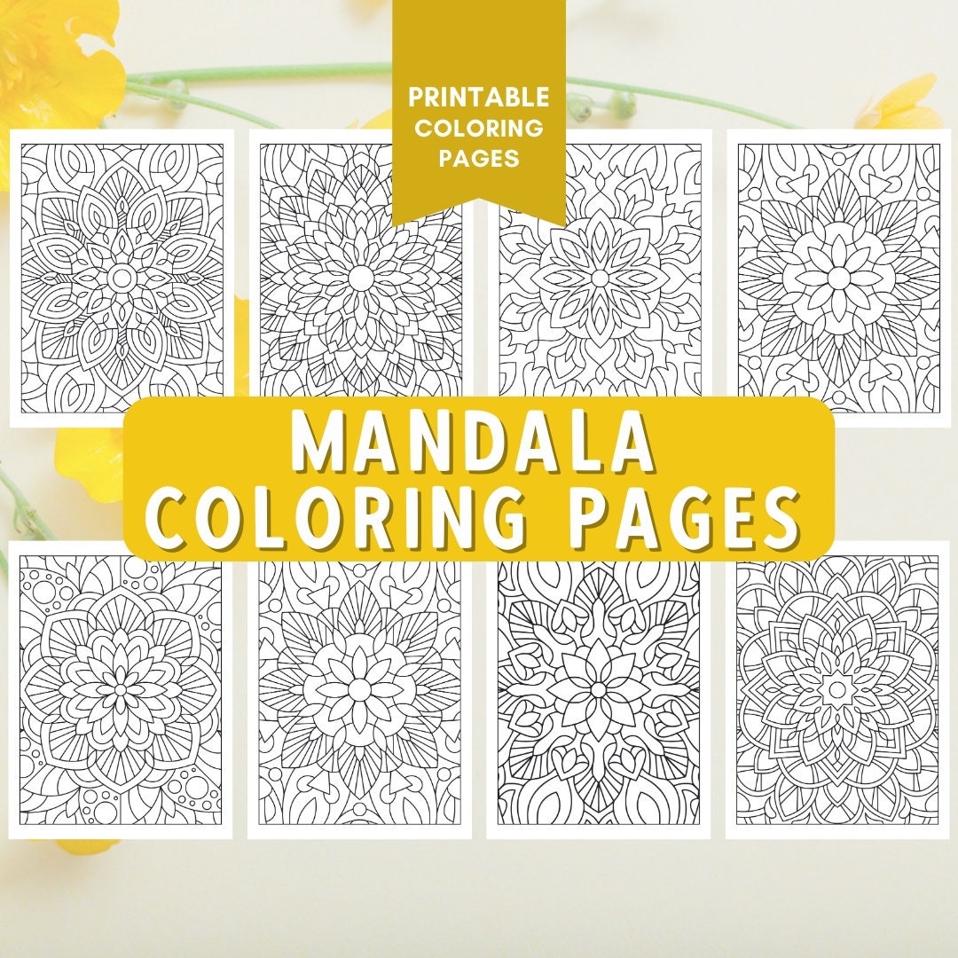 40 Mandala Coloring Pages Mandala Coloring Stress Relief Printable ...