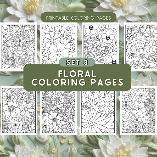 Floral Coloring Page - Etsy
