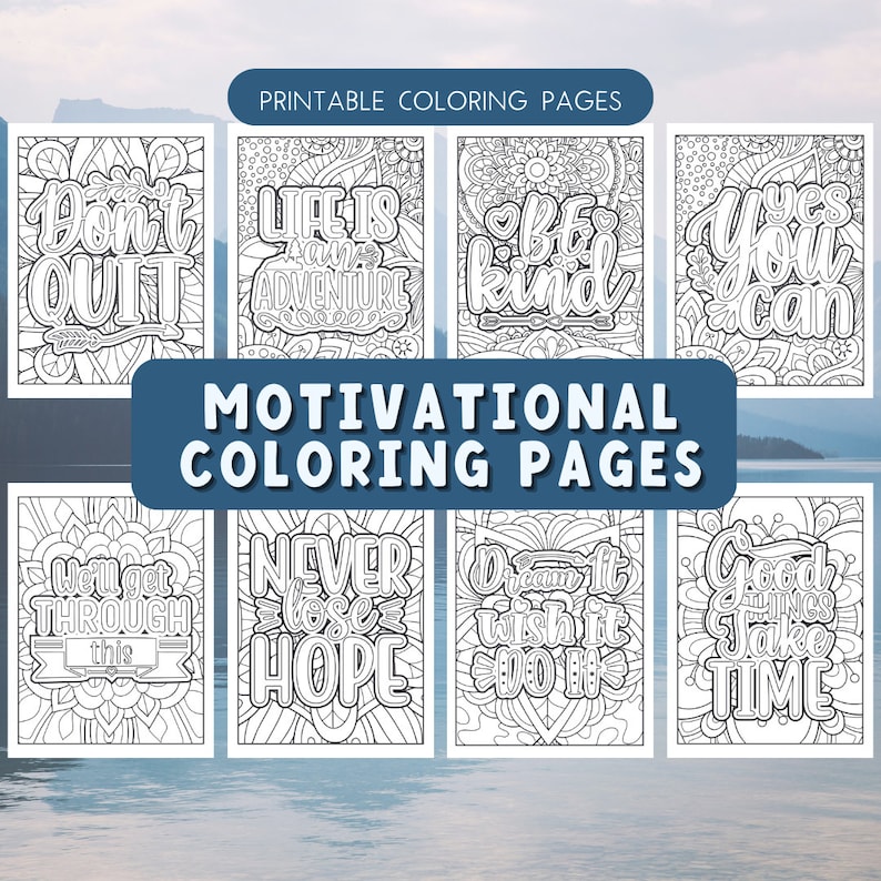50 Motivational Coloring Pages Motivational Quotes Coloring Relaxing ...