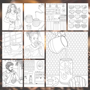 30 Coffee Love Coloring Pages | Coffee Coloring Pages | Relaxing Stress ...