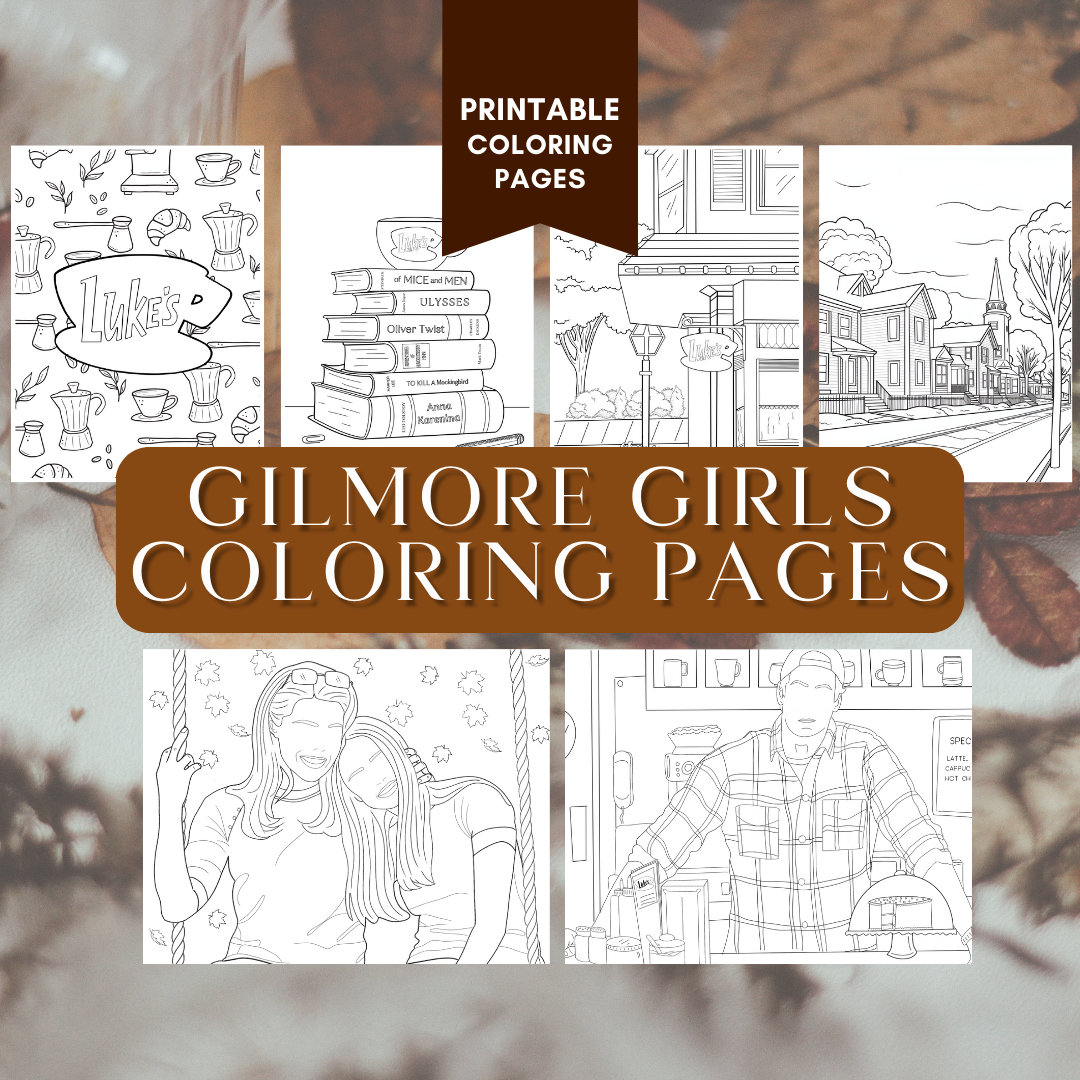15 Gilmore Girls Coloring Pages Inspired Fall Coloring Stress Relief ...