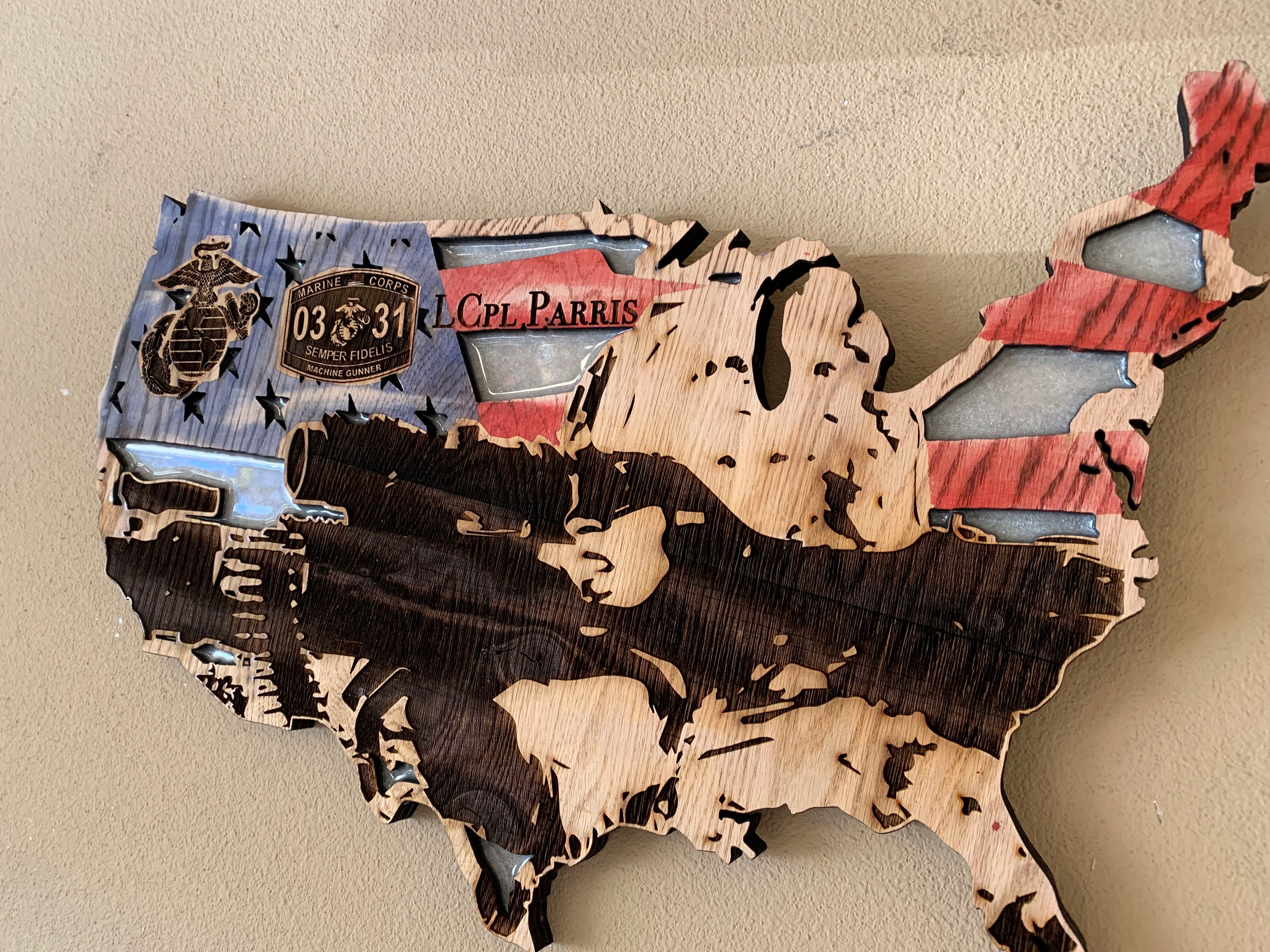 USA Wavy Flag Laser Cut File Lightburn Laser Cutter CNC - Etsy