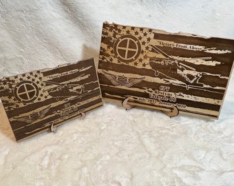 Laser Engraved Military Flag - Etsy