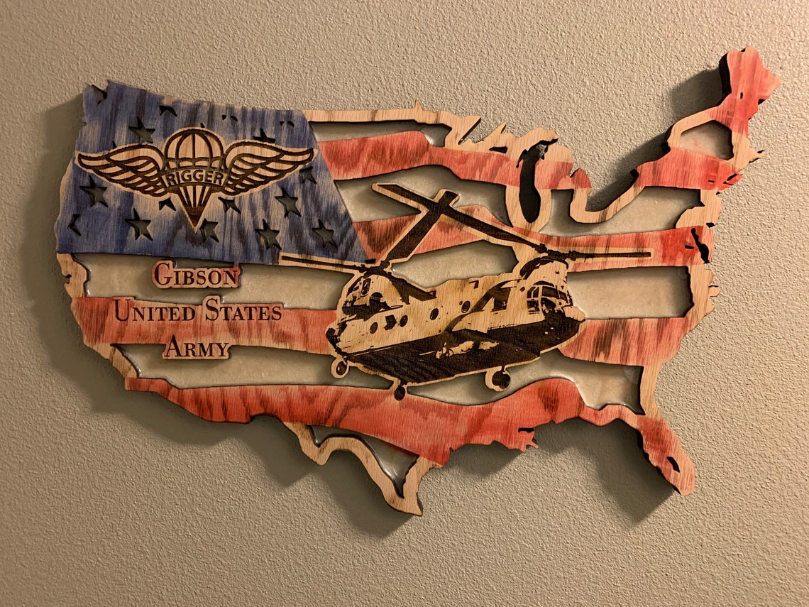 USA Wavy Flag Laser Cut File Lightburn Laser Cutter CNC - Etsy