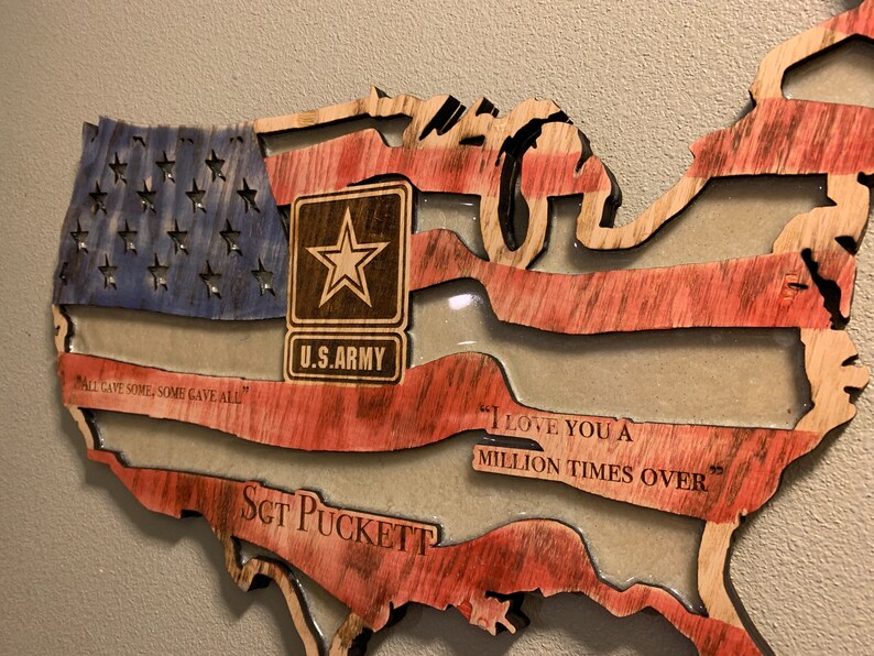 USA Wavy Flag Laser Cut File Lightburn Laser Cutter CNC - Etsy