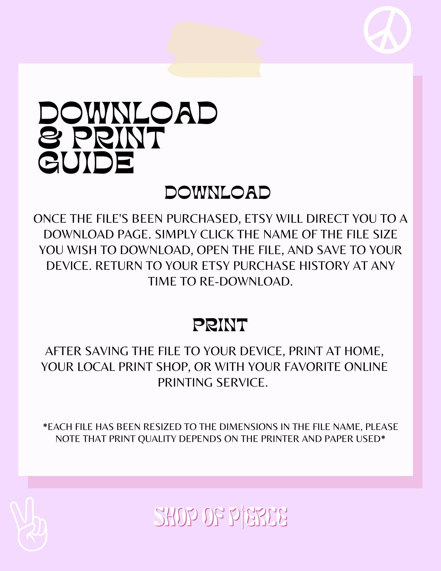 Perfect Circle / God Speed Pink Peace Sign Digital Print - Downloadable ...