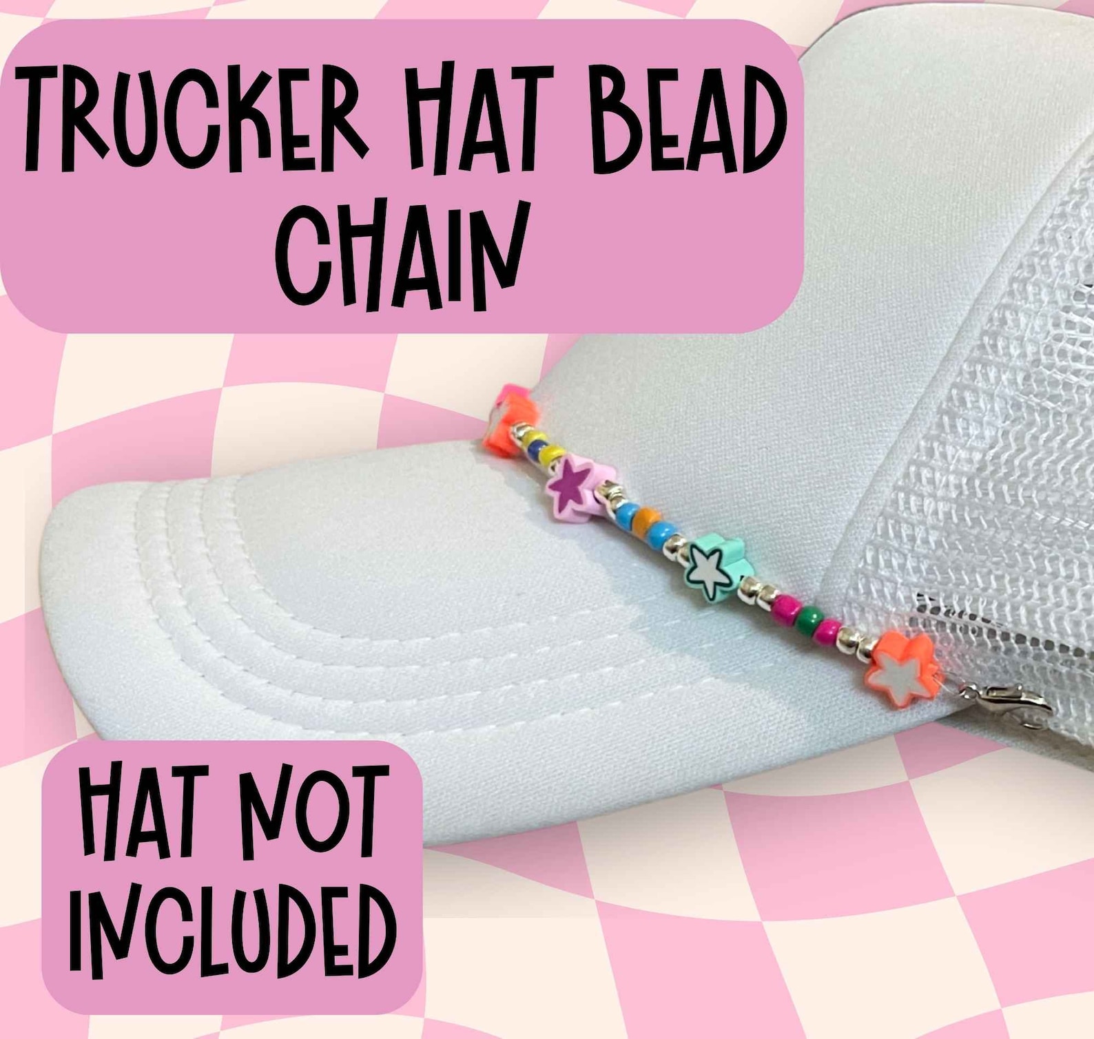 Trucker Hat Bead Chain Trucker Cap Charm Bridesmaid Propose Gift for ...