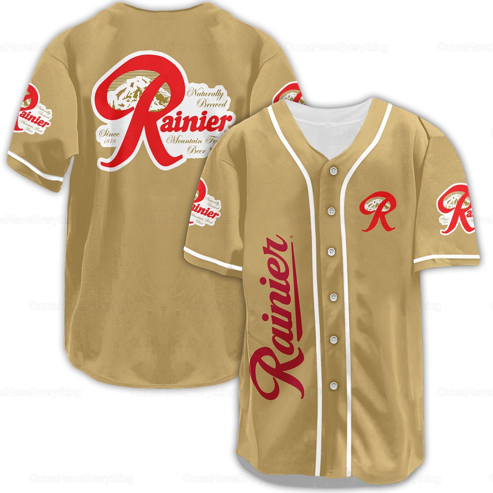 Rainer Beer Baseball Jersey Camisas Amantes De La Cerveza Camisa