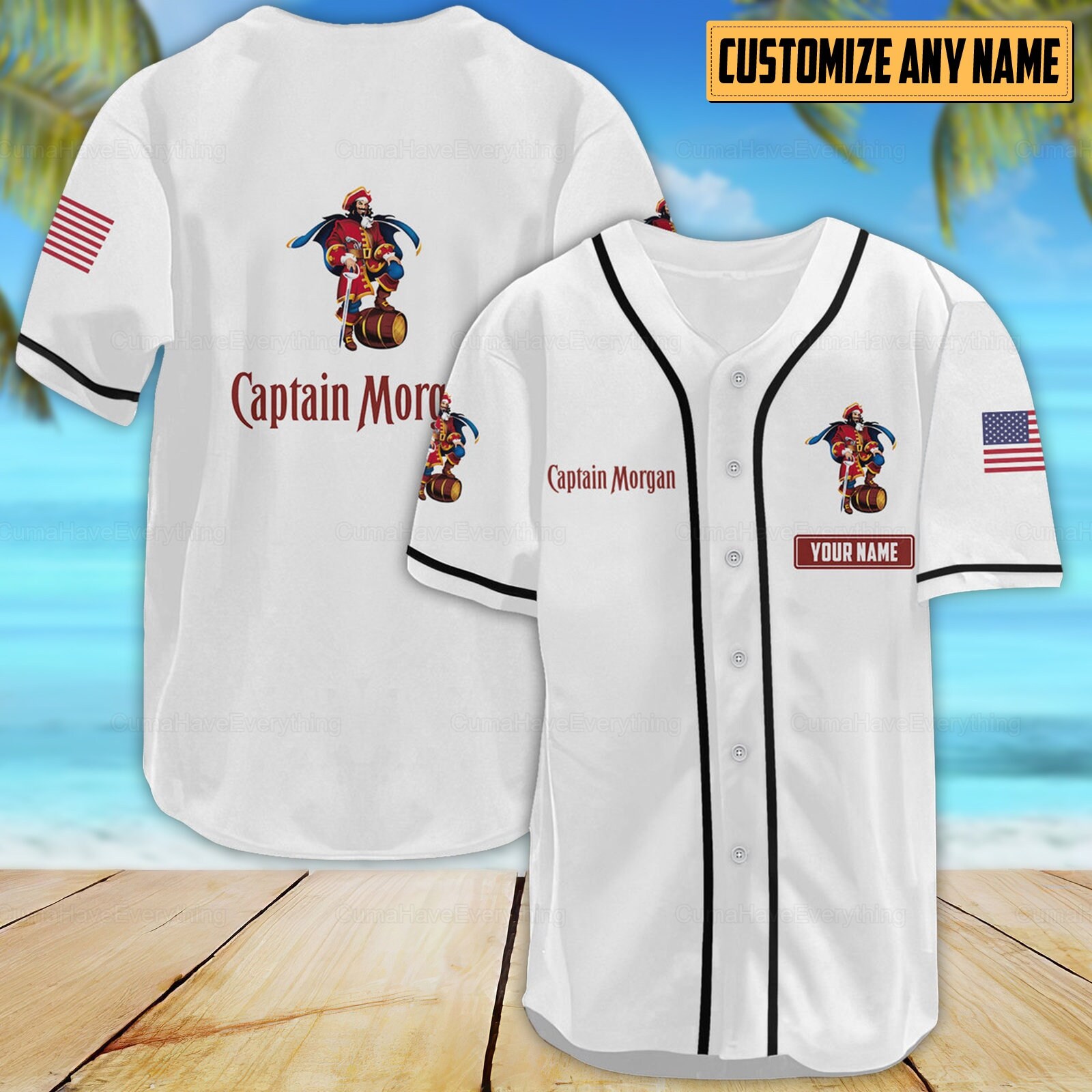 Captain Morgan Baseball Jersey, Custom Captain Morgan Baseball Shirt ...