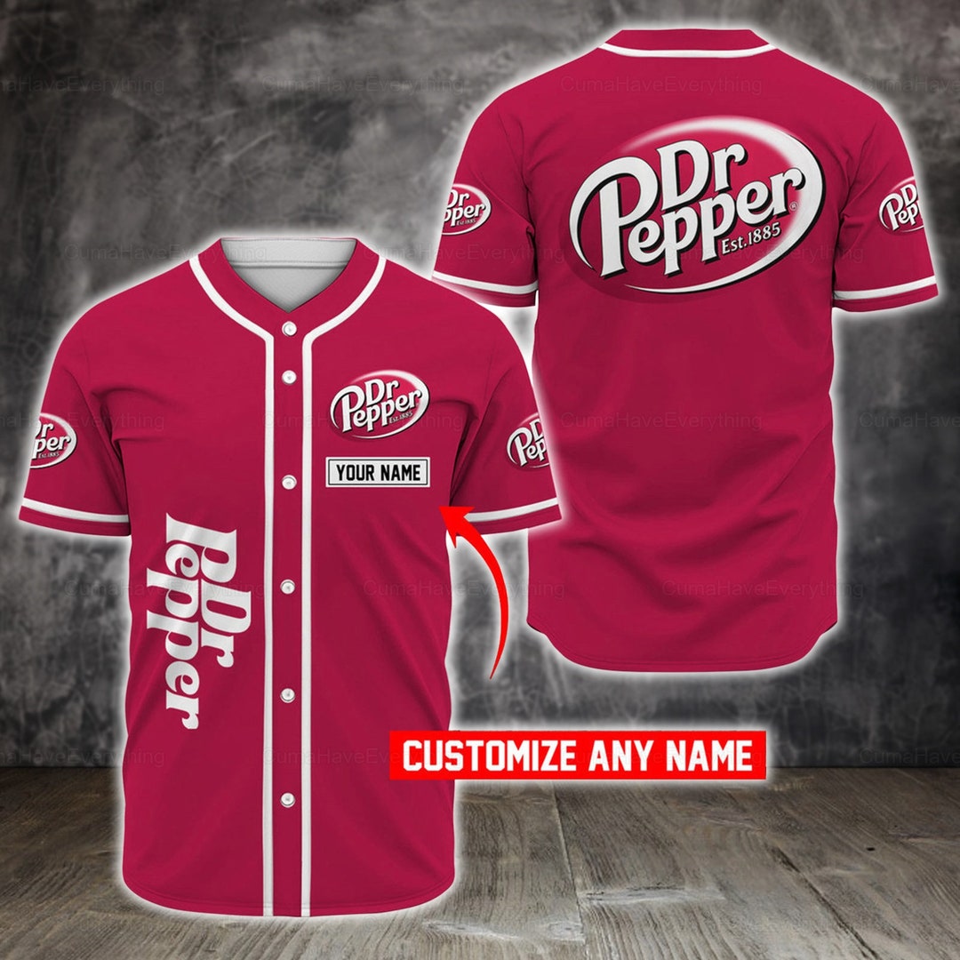 Dr Pepper Baseball Jersey Shirt, Personalized Baseball Jersey, Pepper ...