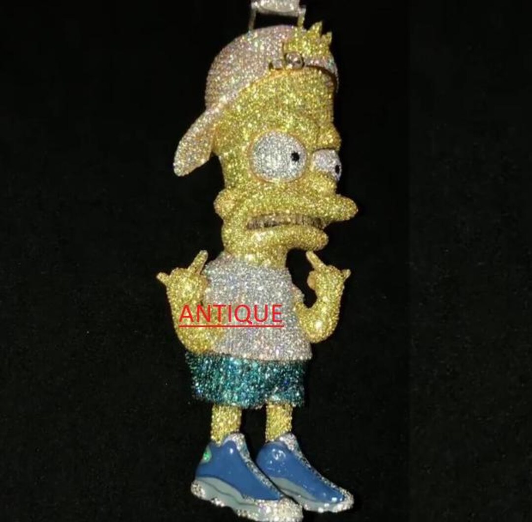Iced Out 8.75 Ct Diamond Cartoon Simson Pendant Iced Out Simpson ...