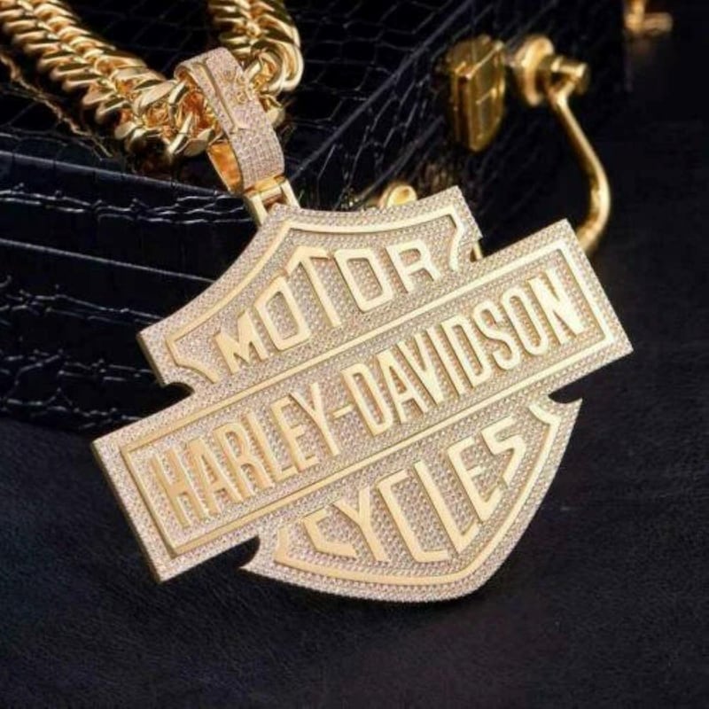 Harley Pendant Gold - Etsy UK