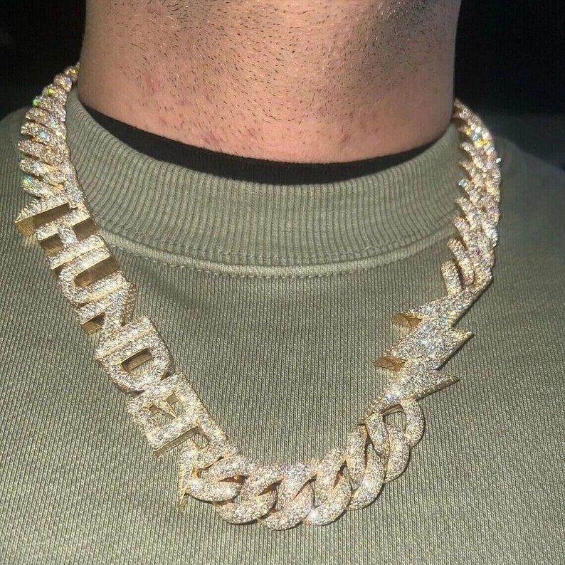 Men's 20MM Miami Cuban Link Chain, Diamond Cuban Chain Necklace, Hip ...