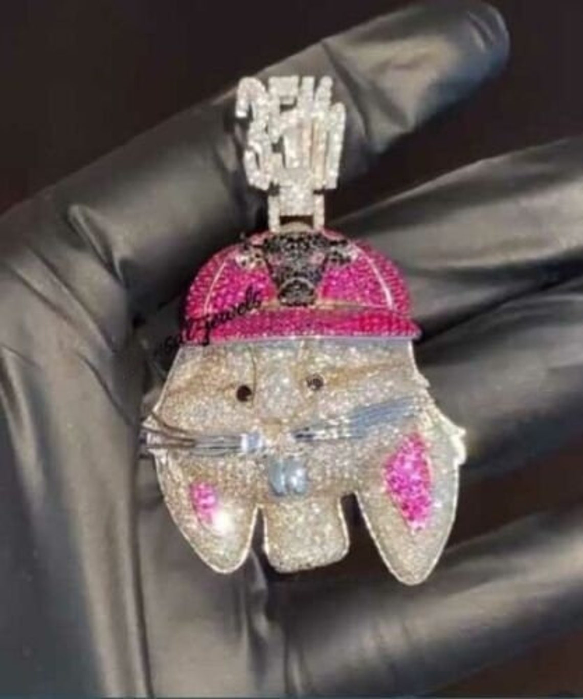 Iced Out Cartoon Emoji Pendant: Cubic Zirconia, 925 Sterling Silver - Etsy