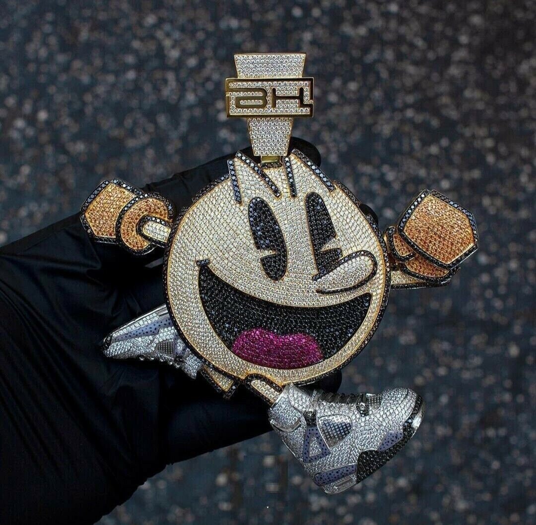 9.50 Ct Diamond Cartoon Pendant Iced Out Cartoon Diamond Pendant Hip ...