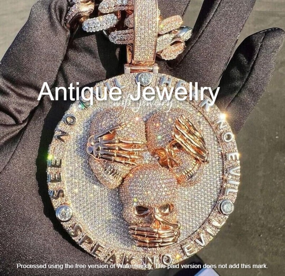 Custom Iced Out Cartoon Pendant, 925 Sterling Silver, Hip Hop Jewelry ...