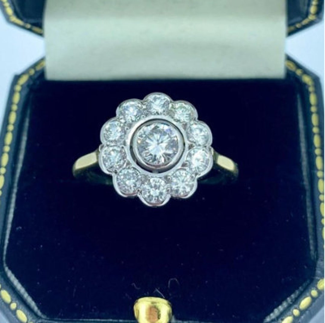 2.50 Ct Round Diamond Flower Ring Flower Cluster Engagement Ring ...