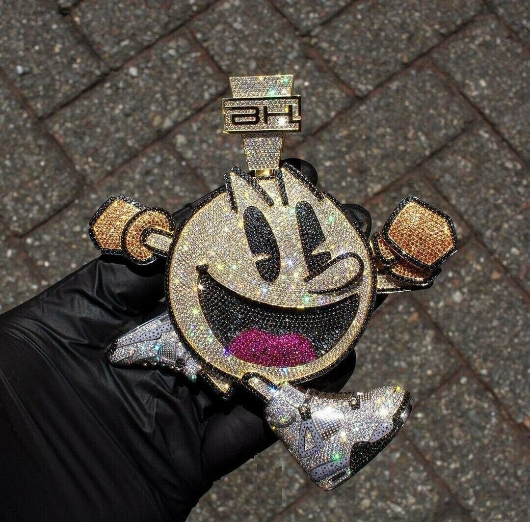 9.50 Ct Diamond Cartoon Pendant Iced Out Cartoon Diamond Pendant Hip ...