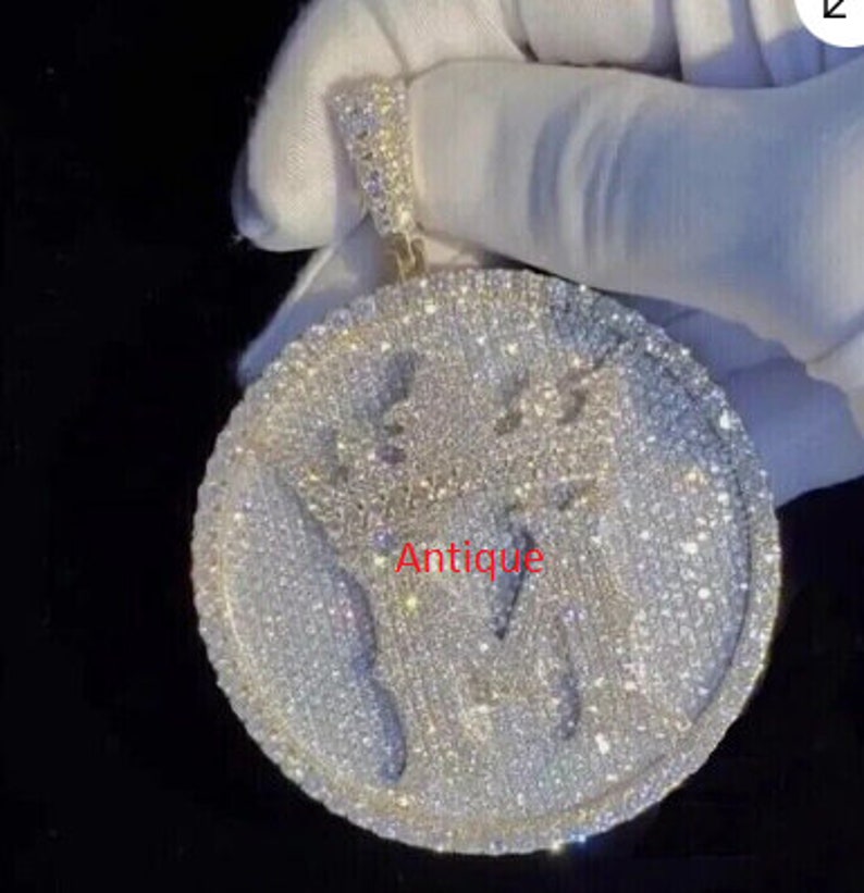 Custom Made Iced Out Hip Hop Pendant Moissanite Baguette Pendant 925 ...