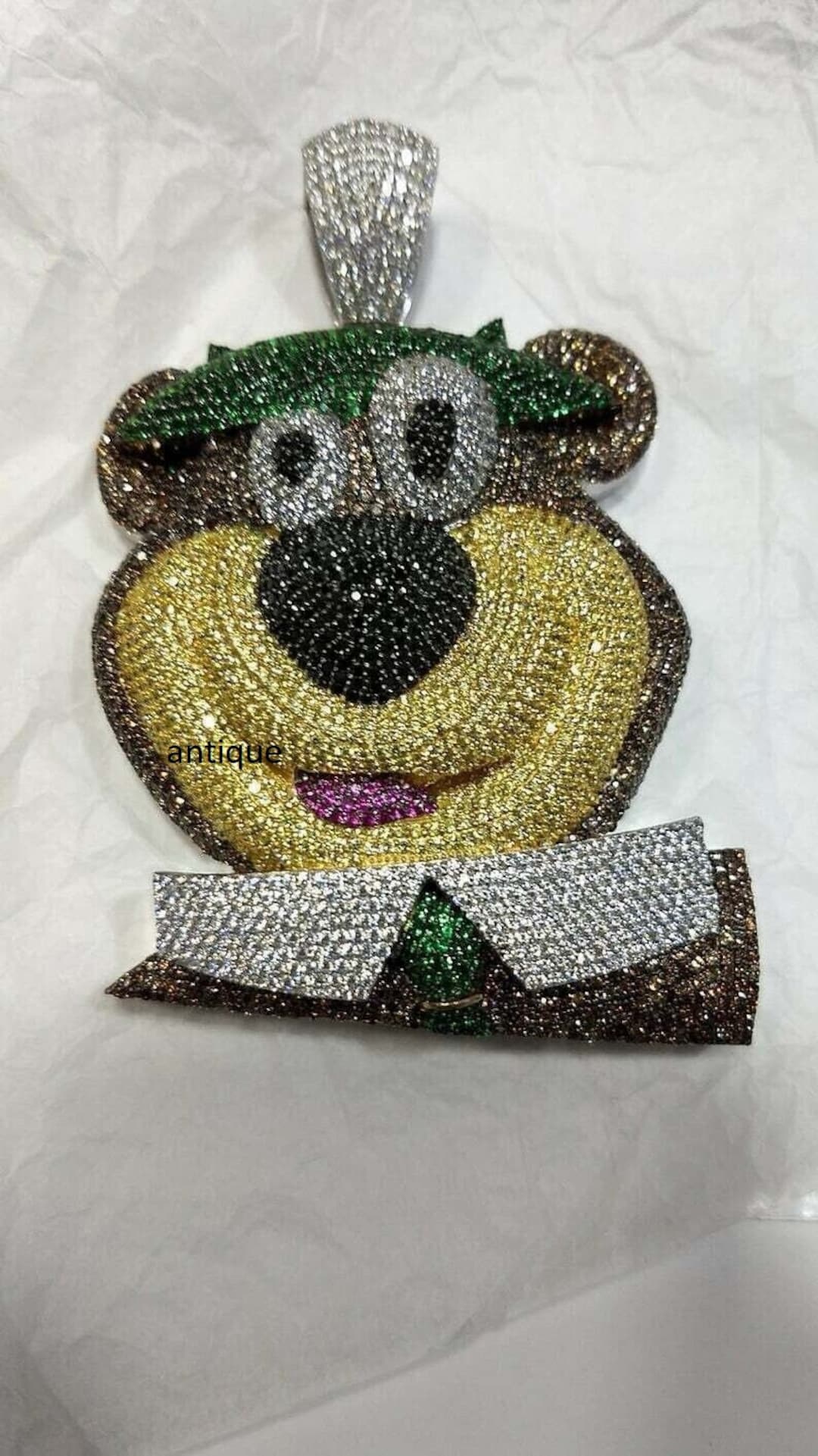 6.70 Ct Diamond Cartoon Pendant Iced Out Cartoon Pendant Hip Hop ...