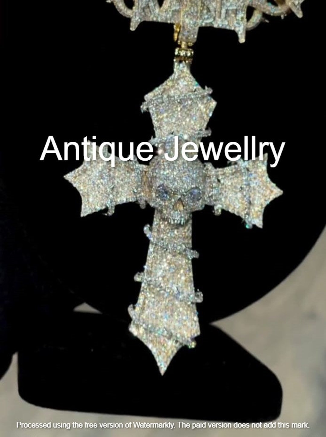 Iced Out Cross Skull Pendant for Men, Cross Pendant, Hip Hop Men Custom ...