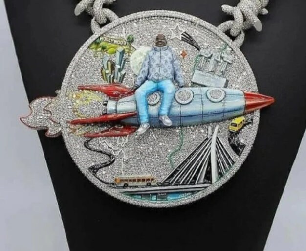 8.00 Ct Diamond Rocket Pendant Iced Out Rocket Pendant Hip Hop Diamond ...