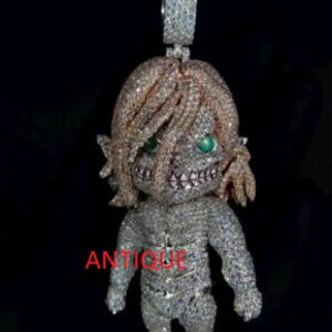 Iced Out Cartoon Emoji Pendant: Cubic Zirconia, 925 Sterling Silver - Etsy