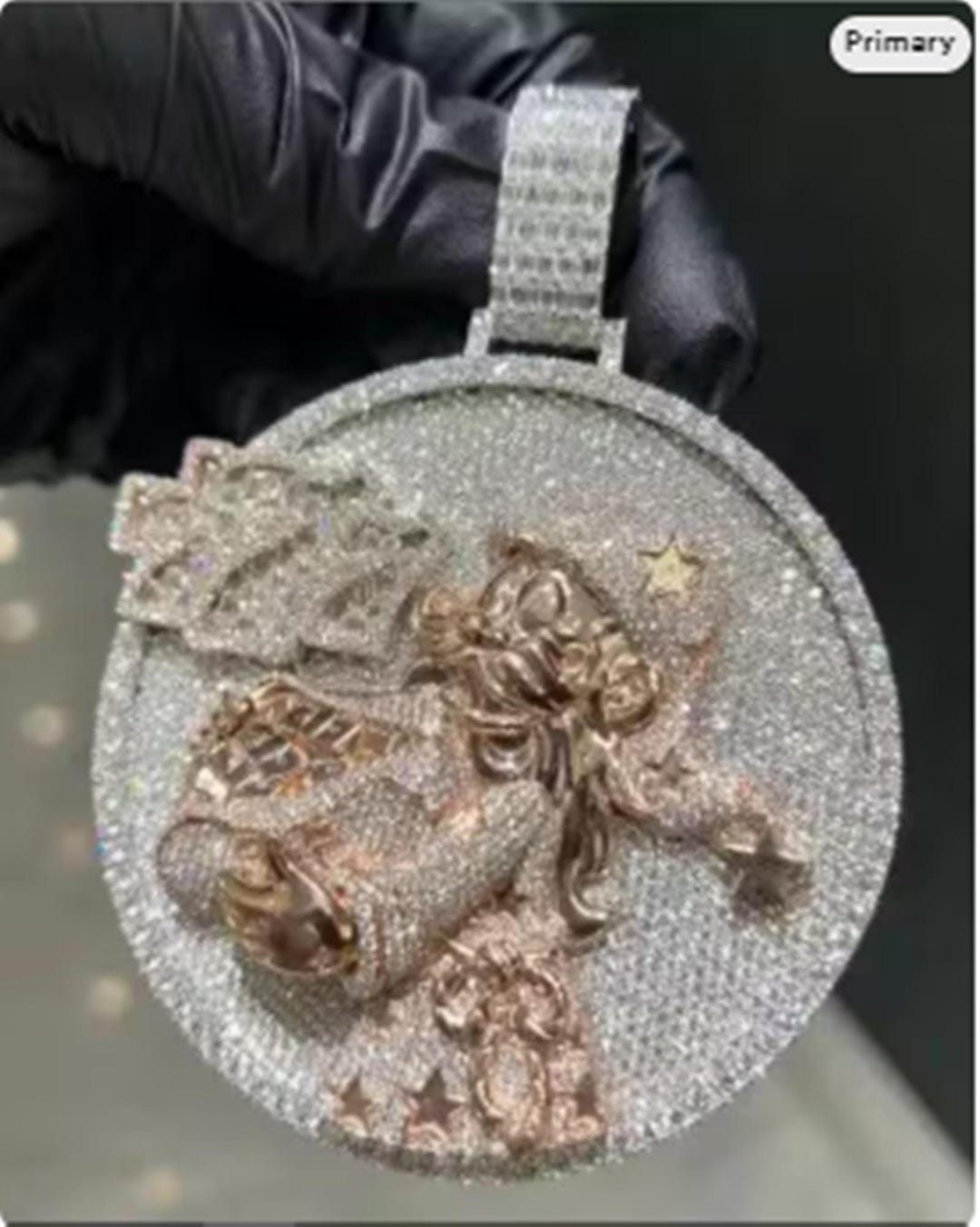 Iced Out Cartoon Character Pendant: 925 Silver, 14k Gold Plated - Etsy
