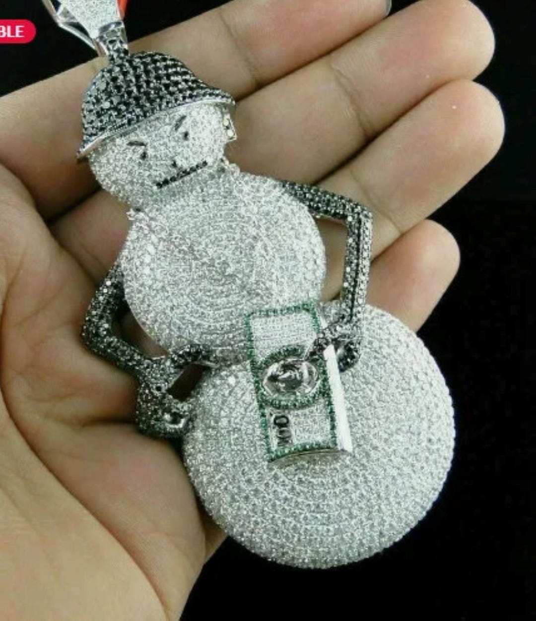 Iced Out Simpson Pendant: 8.75 Ct CZ, 925 Sterling Silver Hip Hop Charm ...