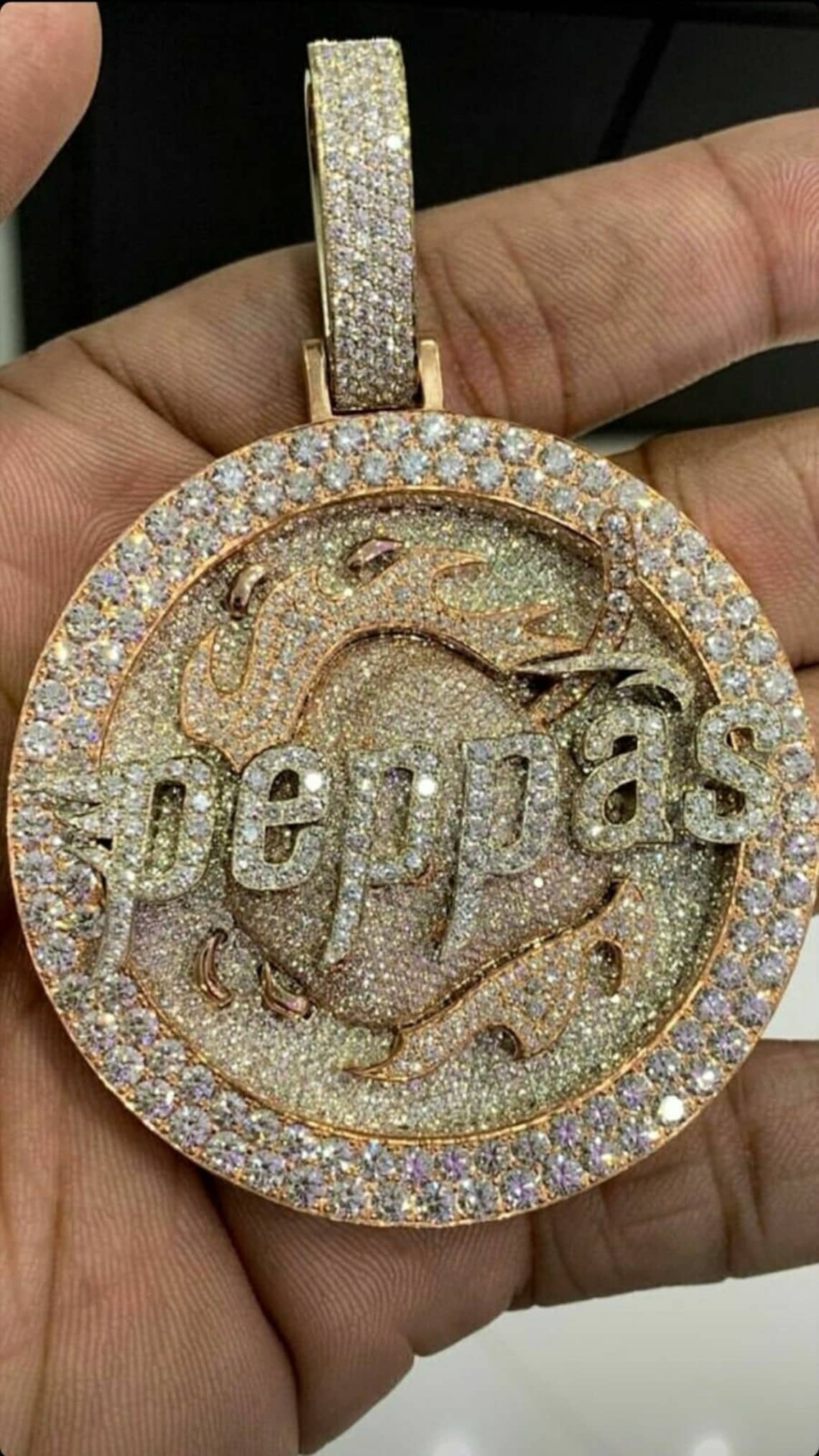 2.75 Ct Silver Diamond Later Pendant Customized Pendant Iced Out Latter ...