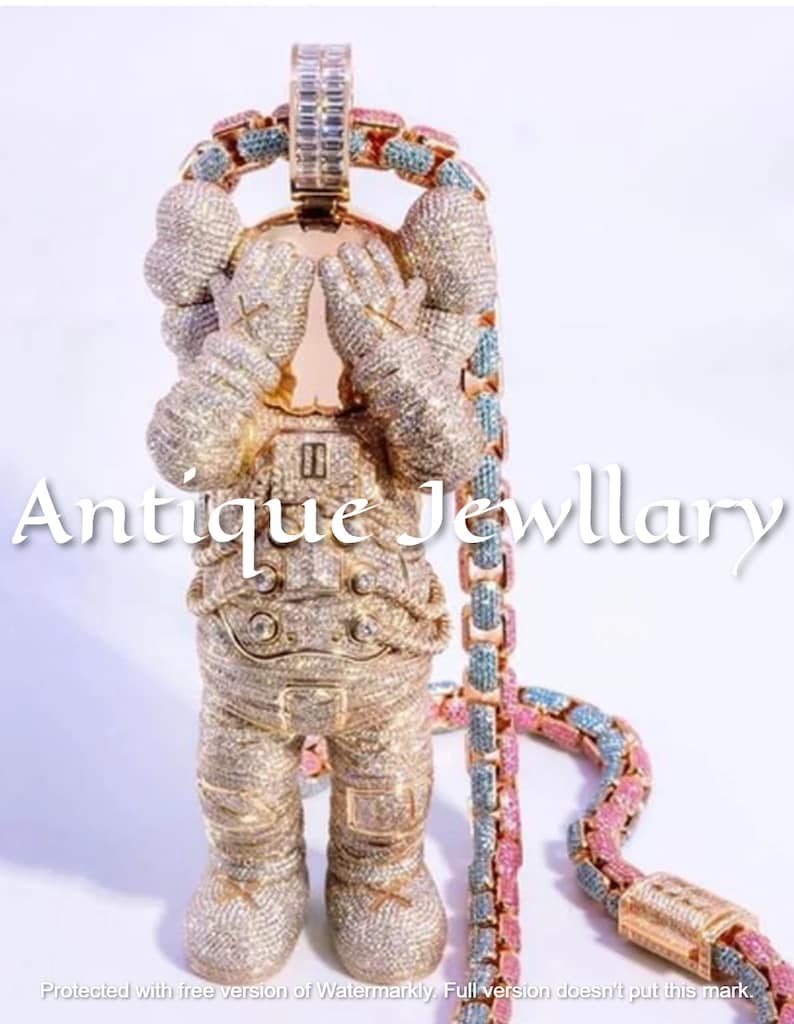 8.75 Ct Diamond Cartoon Pendant Iced Out Pendant Hip Hop Pendant Charm ...