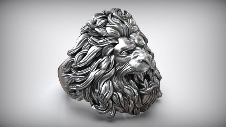 Sterling Silver Lion Ring: Handmade Animal Jewelry, Zodiac Gift - Etsy