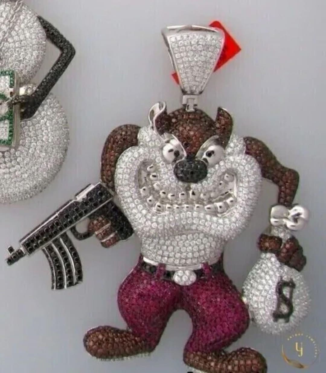 Iced Out Cartoon Emoji Pendant: Cubic Zirconia, 925 Sterling Silver - Etsy