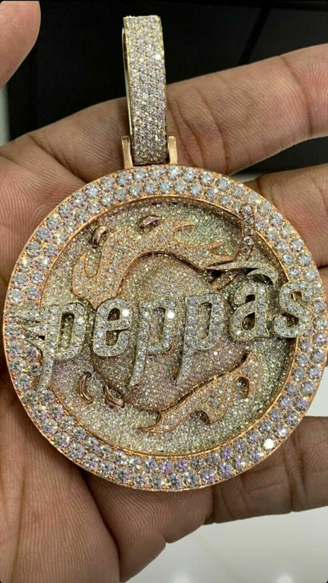 2.75 Ct Silver Diamond Later Pendant Customized Pendant Iced Out Latter ...