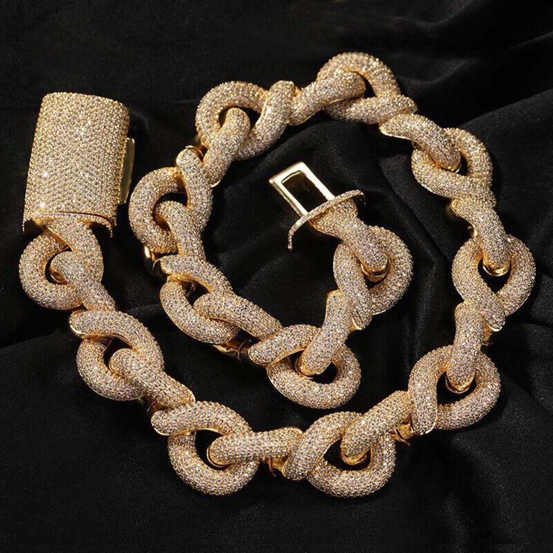 Men's 16MM Miami Cuban Link Chain, Diamond Cuban Chain Necklace, Hip ...