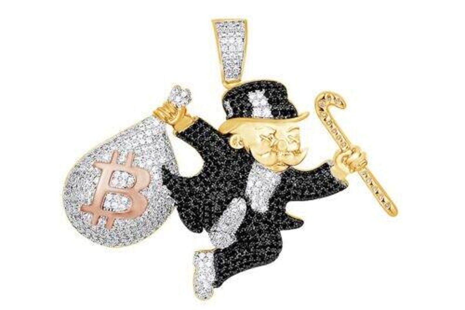 Iced Out Cartoon Character Pendant: 925 Sterling Silver, Cubic Zirconia ...