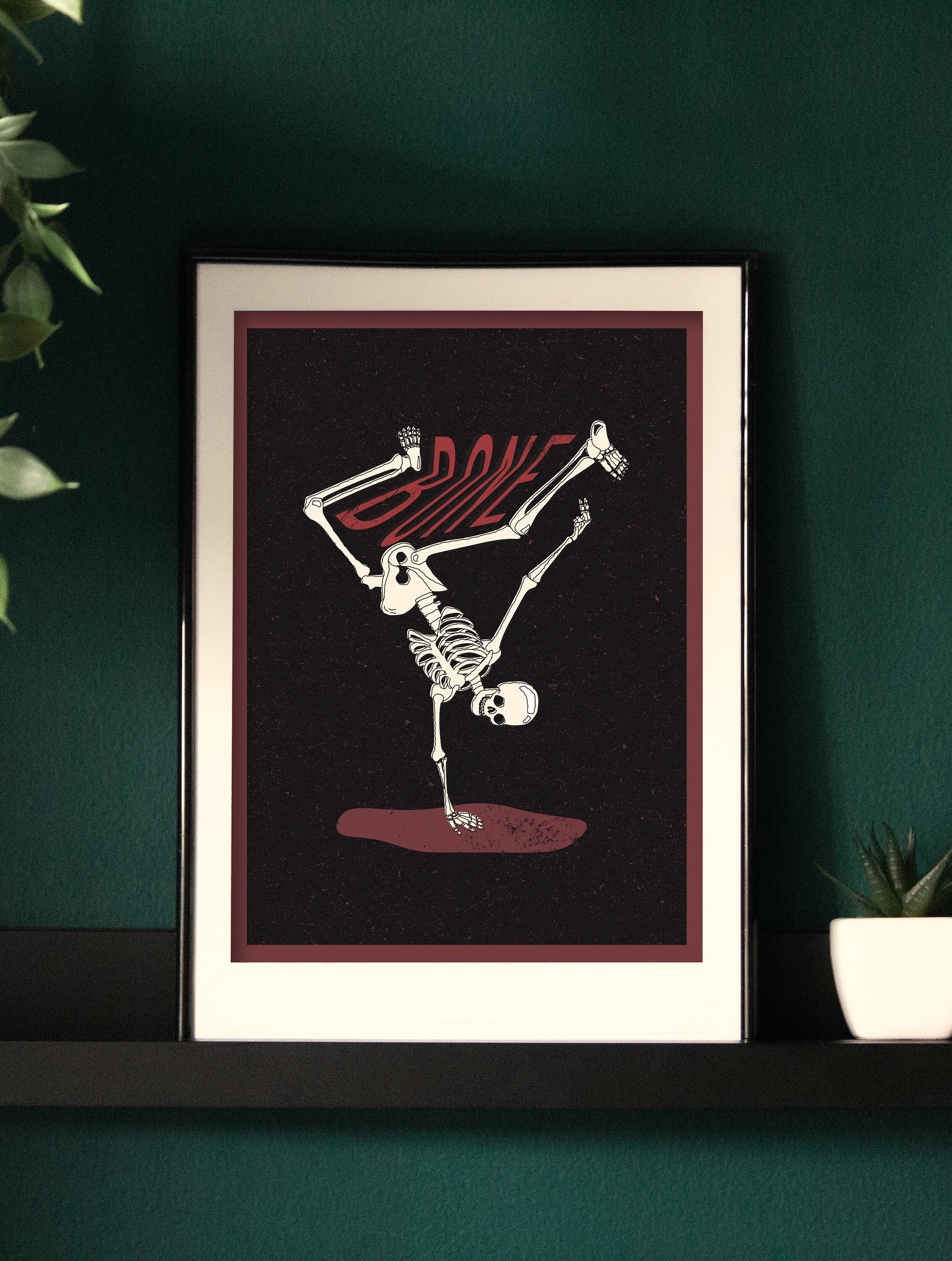 Breakdancing Skeleton Digital Print, Halloween Themed Skeleton Décor ...